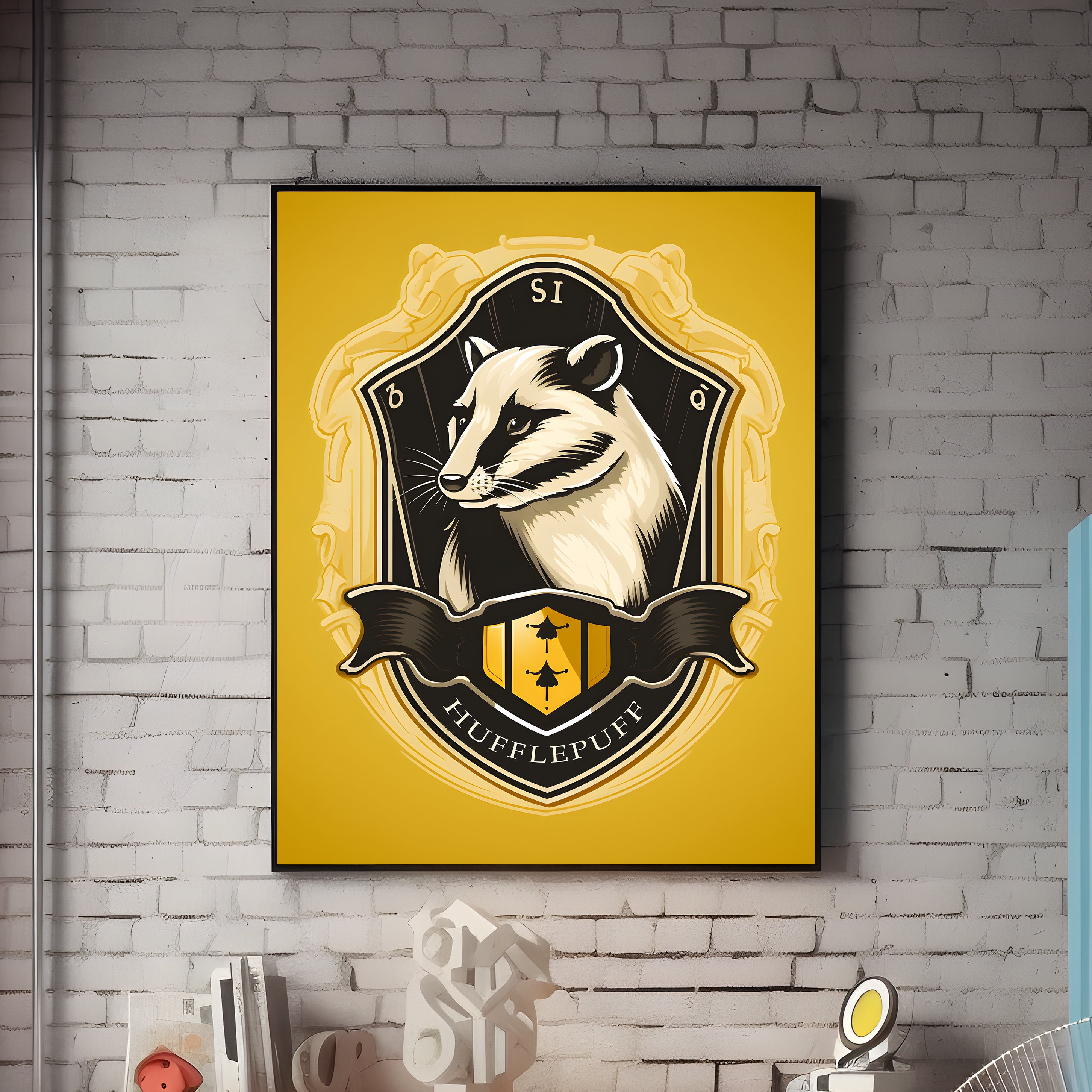 Wizard School Yellow Badger Digital Print Printable Illustration ...