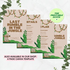 Last Rumble in the Jungle | Hen Bachelorette Party Invitation Itinerary ...