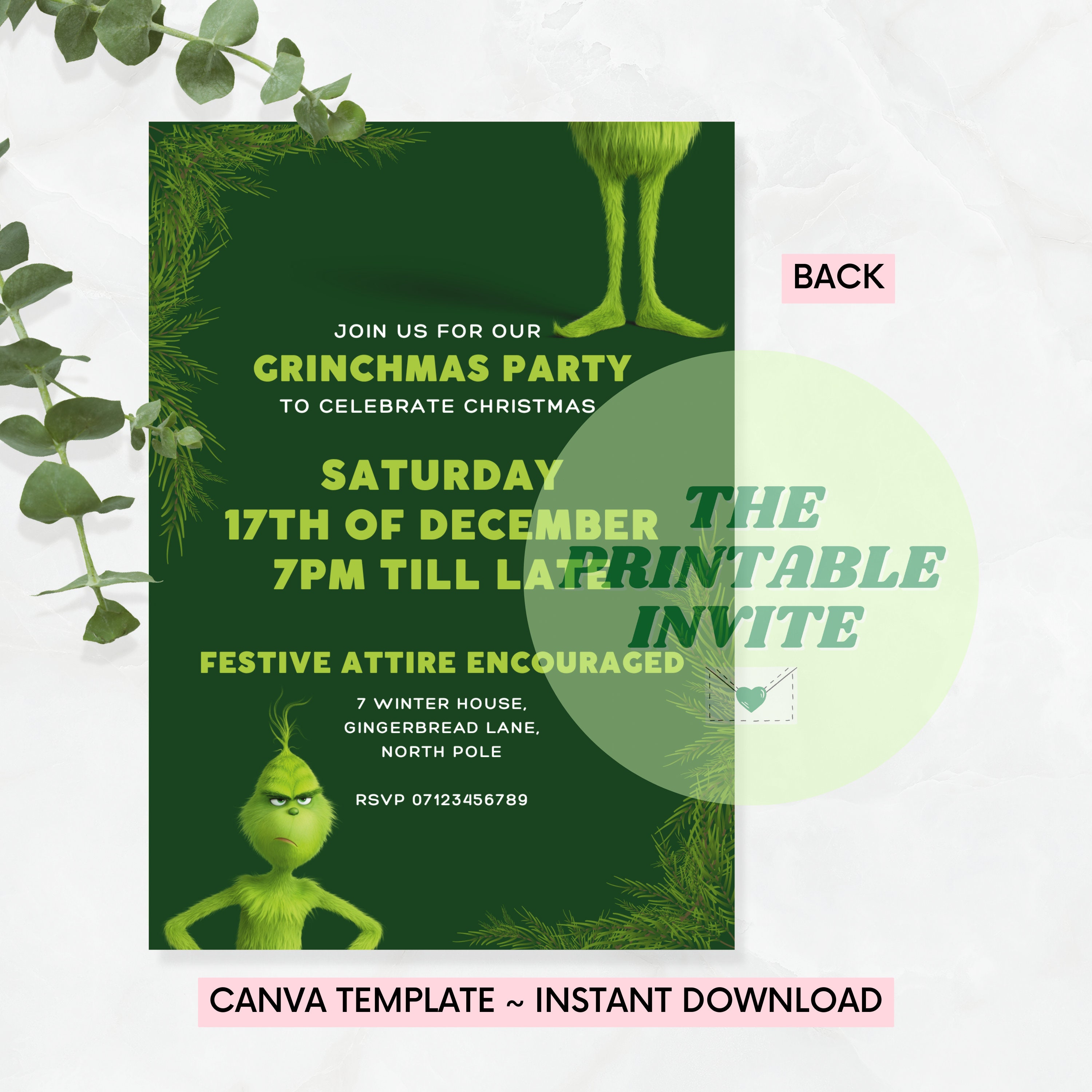 Grinch Who-bilation | Christmas Party Invitation | Canva Template ...