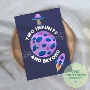 Two Infinity and Beyond | Children’s Birthday Party Invitation | Canva ...