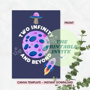Two Infinity and Beyond | Children’s Birthday Party Invitation | Canva ...