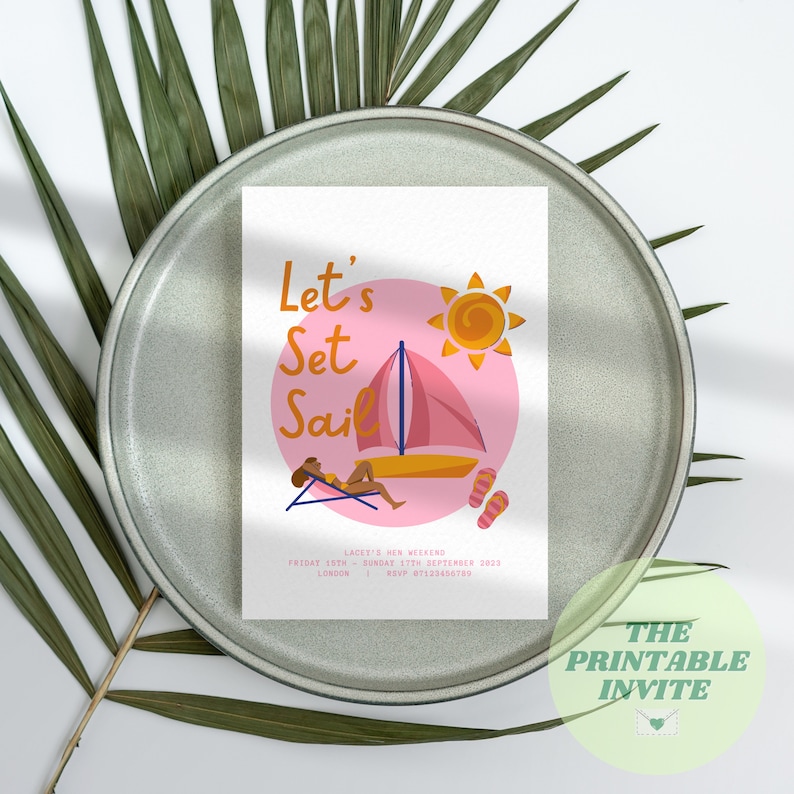 Lets Set Sail Destination Hen Bachelorette Party Invitation - Etsy
