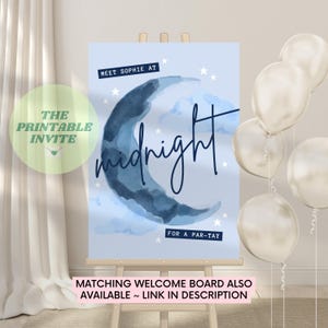 Midnight Taylor Swift Birthday Party Invitation Canva Template Fully ...