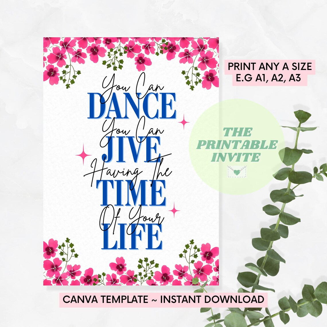Mamma Mia Birthday Welcome Sign: Editable Canva Template (digital ...