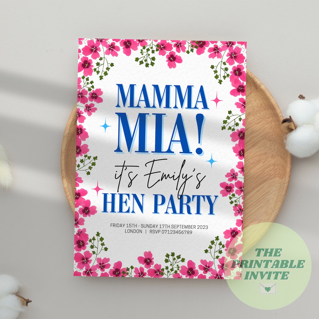 Mamma Mia Hen Party Invitation: ABBA Bachelorette Itinerary (canva ...