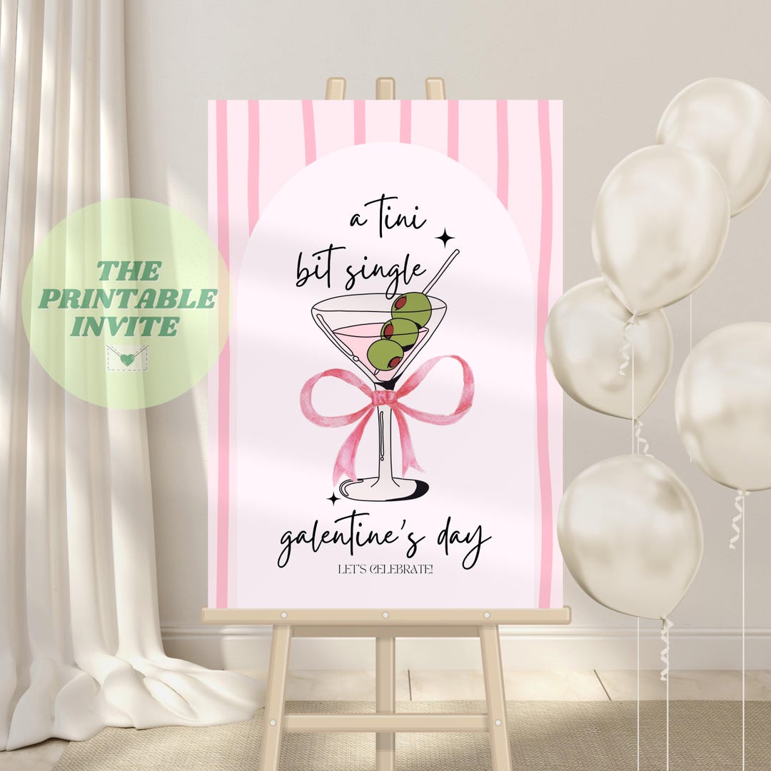 A Tini Bit Single Galentines Party | Hand Drawn Brunch Editable Event ...