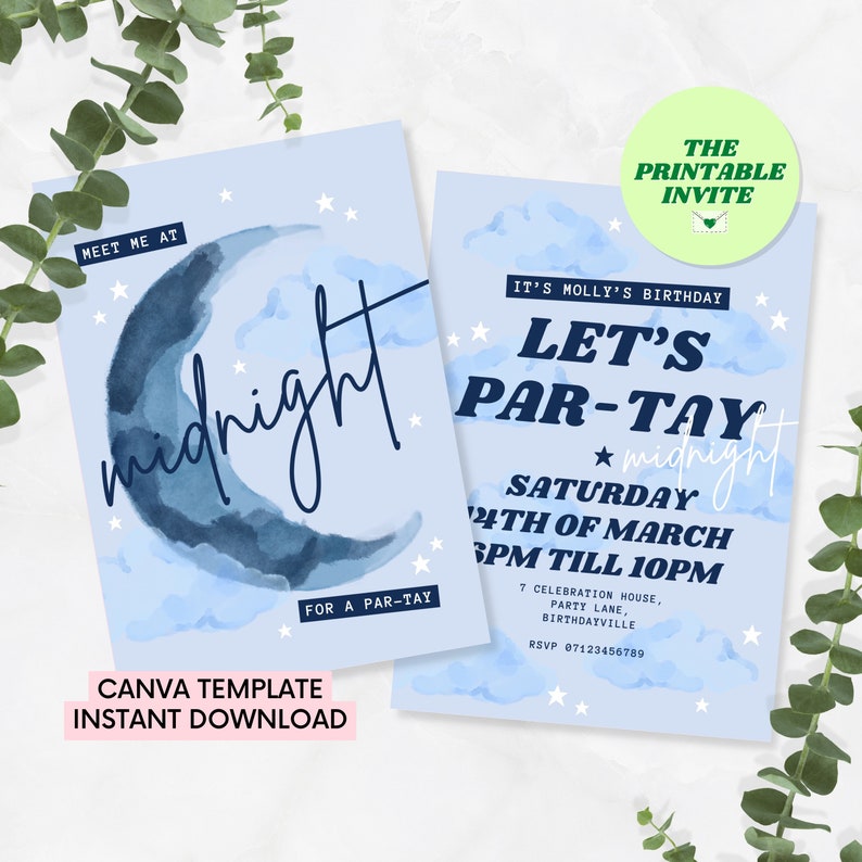 Midnight Taylor Swift Birthday Party Invitation Canva - Etsy