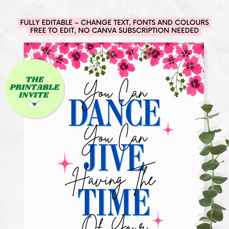 Mamma Mia Birthday Welcome Sign: Editable Canva Template (digital ...
