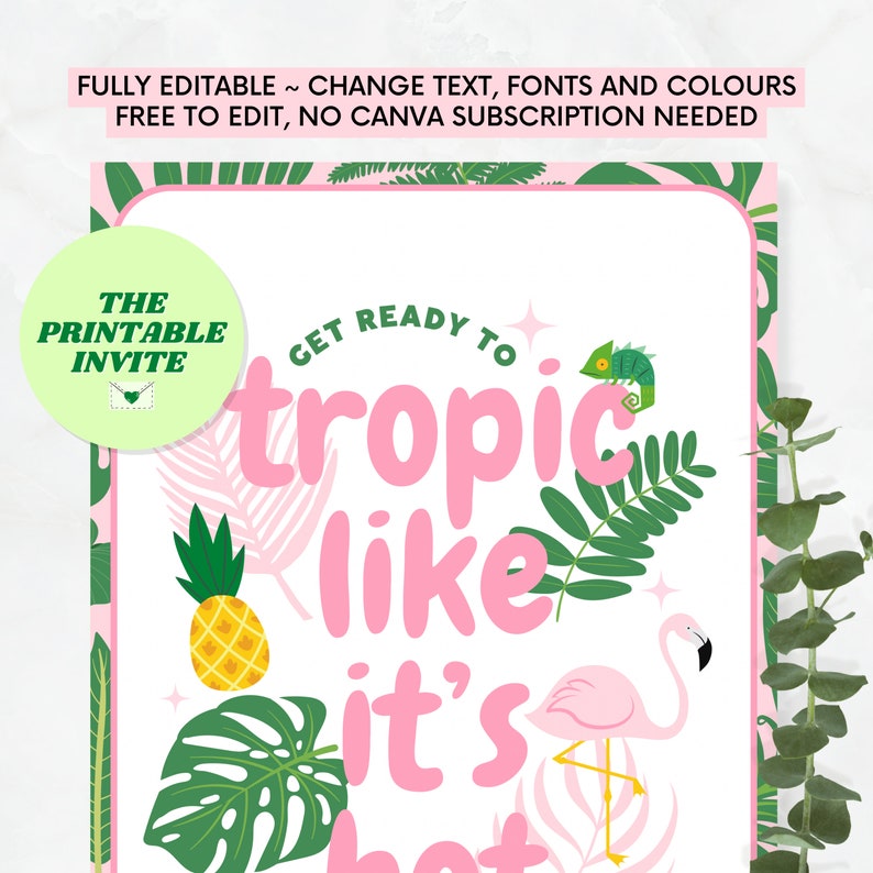 Tropic Like It's Hot Bachelorette Welcome Board: Editable Canva ...