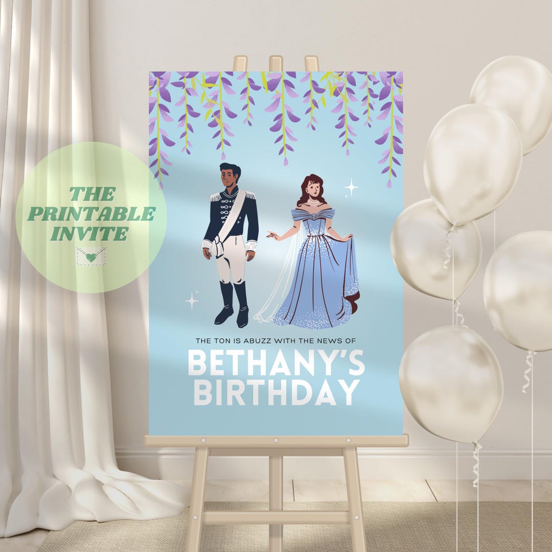 Bridgerton Inspired Birthday | Editable Royalty Party Event Welcome ...