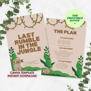 Last Rumble in the Jungle | Hen Bachelorette Party Invitation Itinerary ...