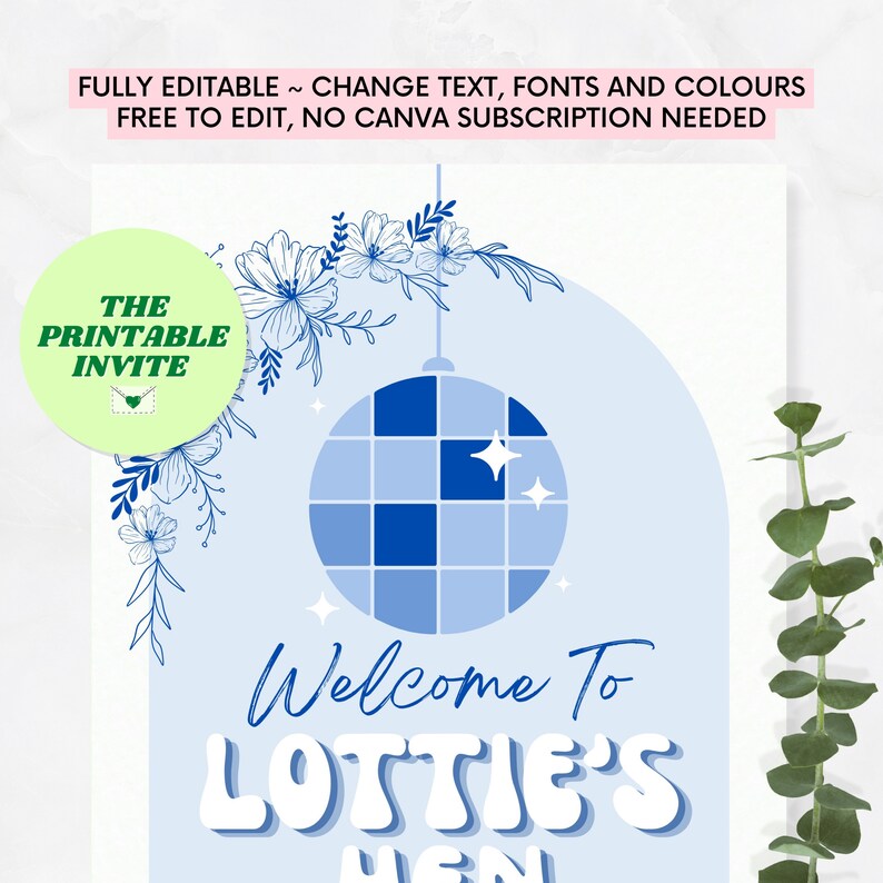 Editable Hen Bachelorette Party Welcome Board Honey Honey - Etsy