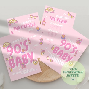 90s Baby Y2K | Hen Bachelorette Party Invitation Itinerary | Canva ...