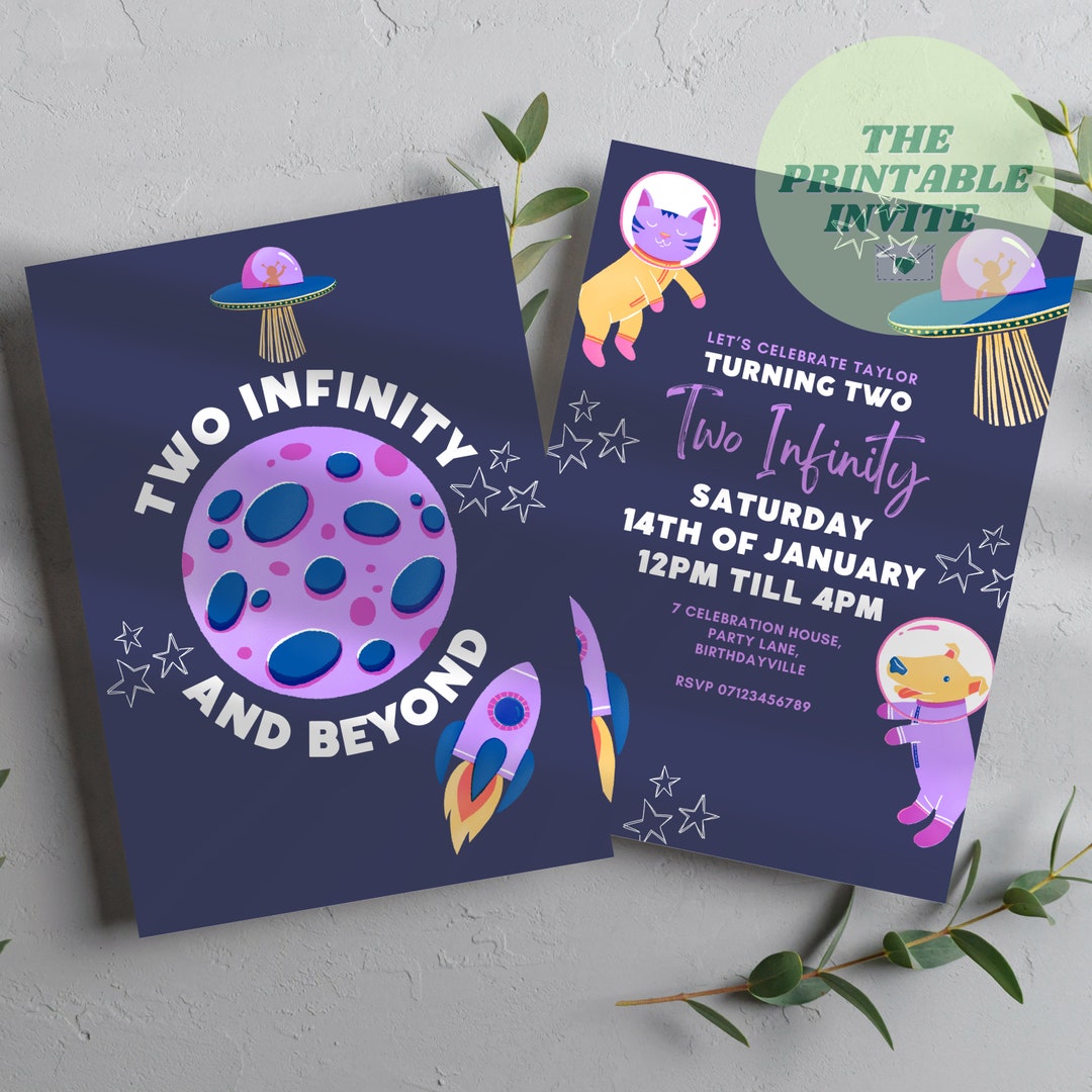Two Infinity and Beyond | Children’s Birthday Party Invitation | Canva ...
