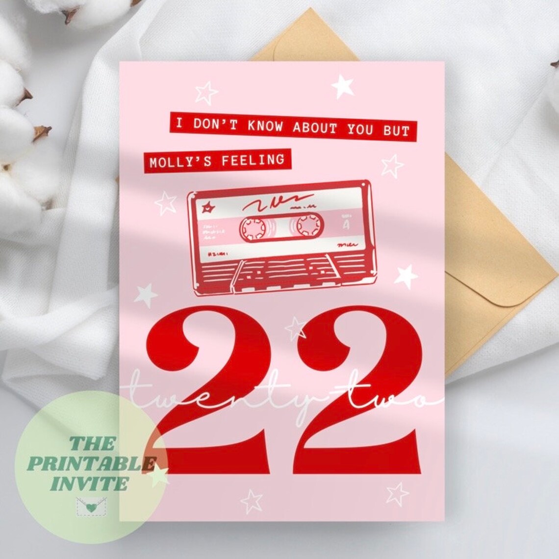 Twenty Two Taylor Swift 22nd Birthday Party Invitation - Etsy