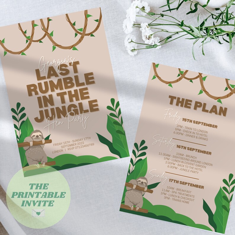 Last Rumble in the Jungle Hen Bachelorette Party Invitation - Etsy