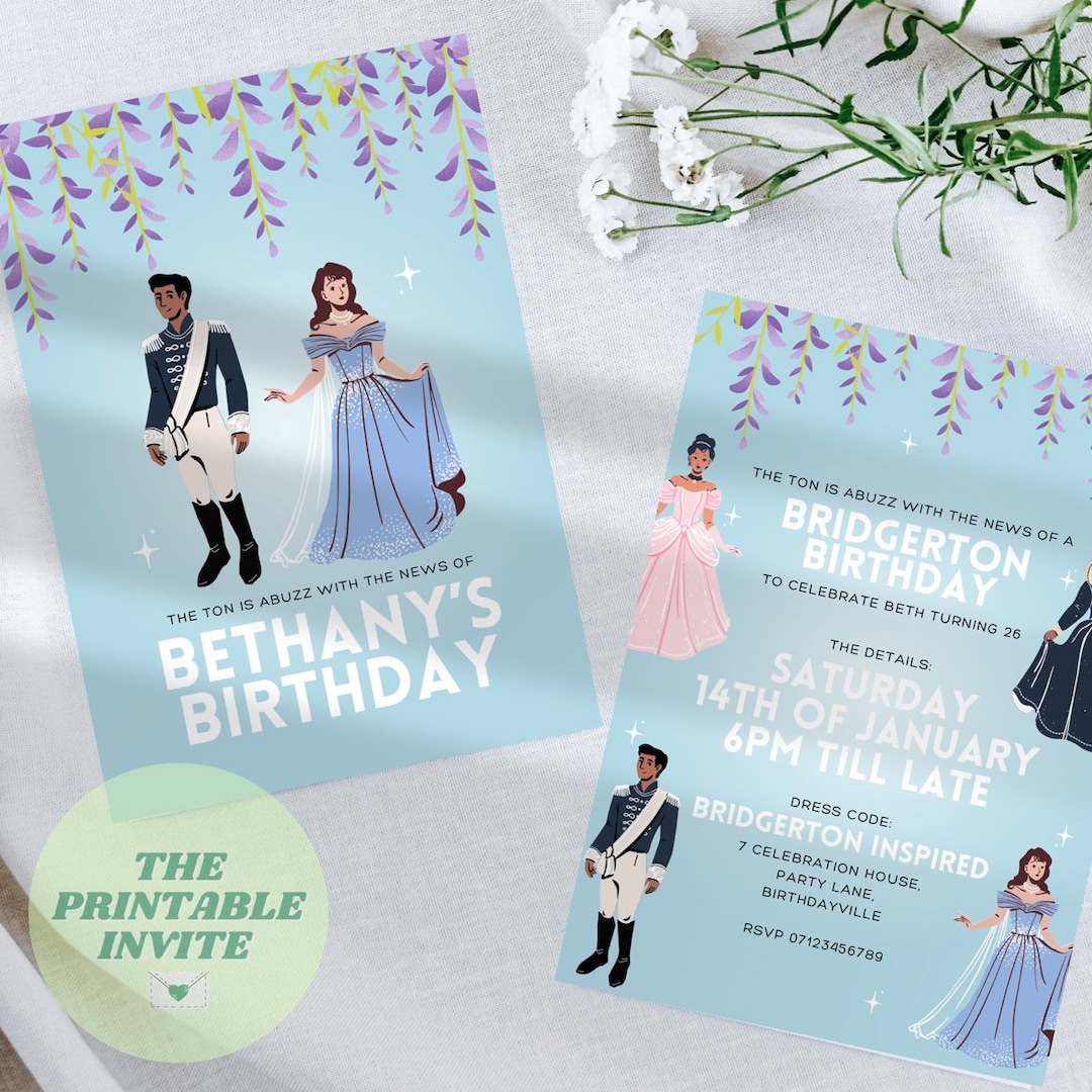 Bridgerton Inspired Birthday | Birthday Party Invitation | Canva ...