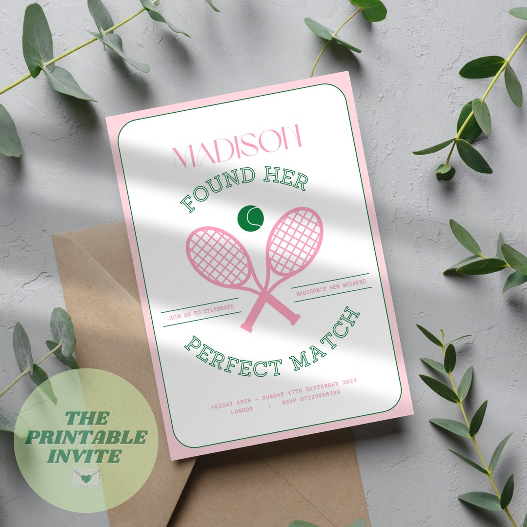 Editable Hen Bachelorette Party Invite | Perfect Match Canva Template ...