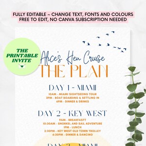 Cruise Crew Destination | Hen Bachelorette Party Invitation Itinerary ...