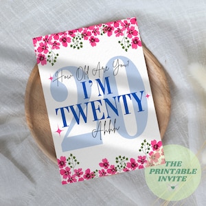 Mamma Mia I’m Twenty 20 | 20th Birthday Party Invitation | Canva ...