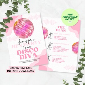 Disco Diva | Hen Bachelorette Party Invitation Itinerary | Canva ...