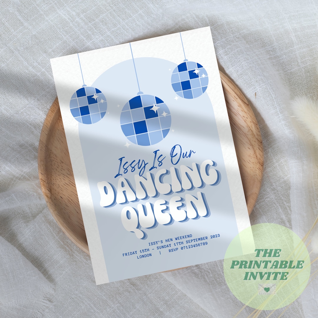 Dancing Queen Mamma Mia | Hen Bachelorette Party Invitation Itinerary ...