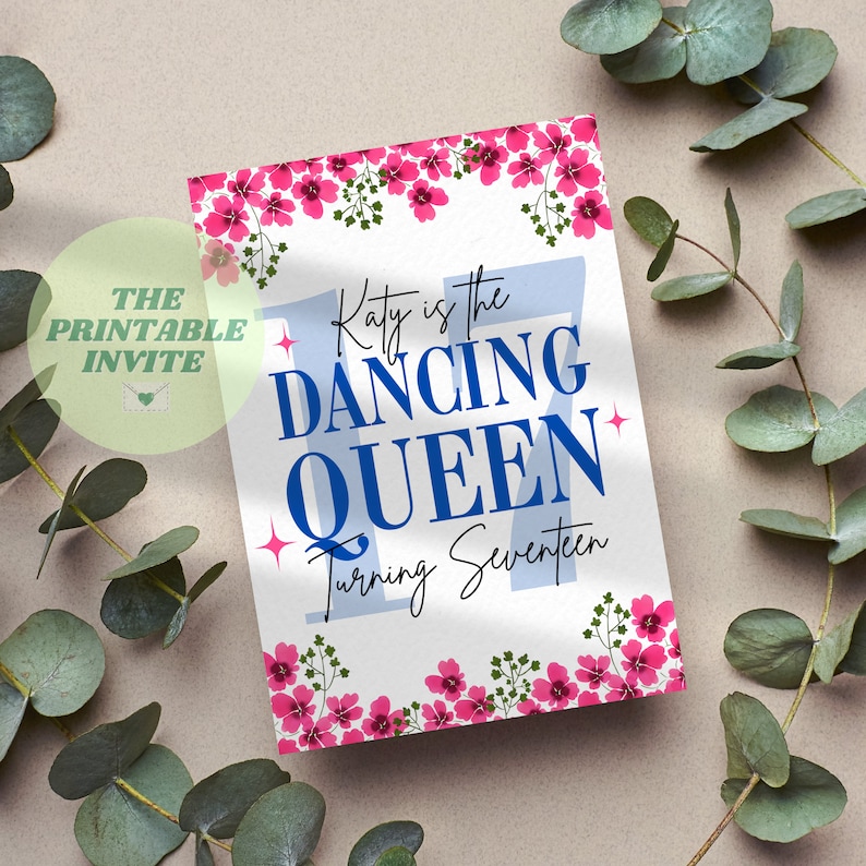 Dancing Queen 17 Mamma Mia 17th Birthday Party Invitation - Etsy UK