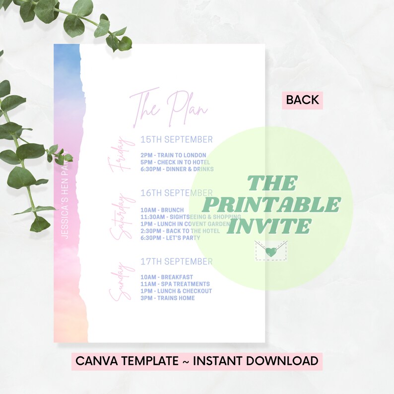 Taylor Swift Lover Bachelorette Invitation: Editable Itinerary Template ...