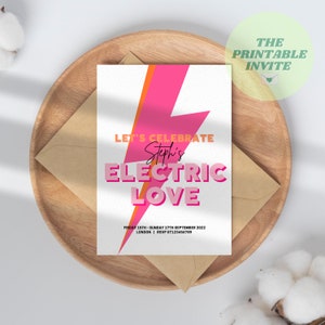 Electric Love | Hen Bachelorette Party Invitation Itinerary | Canva ...