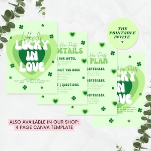 Lucky in Love | Hen Bachelorette Party Invitation Itinerary | Canva ...