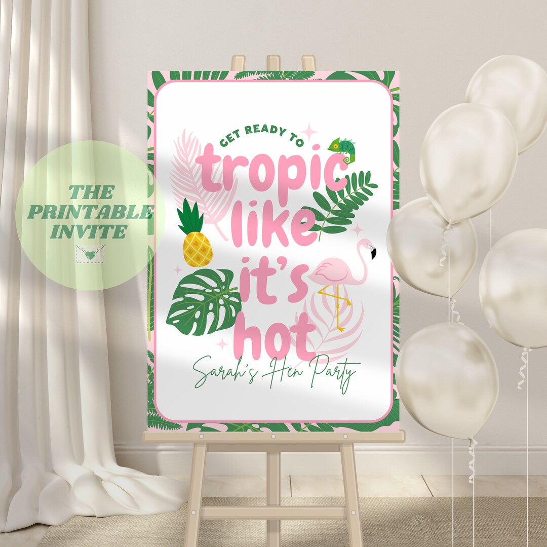 Tropic Like It's Hot Bachelorette Welcome Board: Editable Canva ...