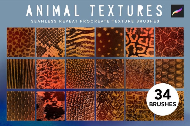 34 Animal Textures Procreate Brushes - Etsy