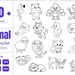 50+ Cute Animal Doodles Clipart, Png Graphics Instant Download for ...