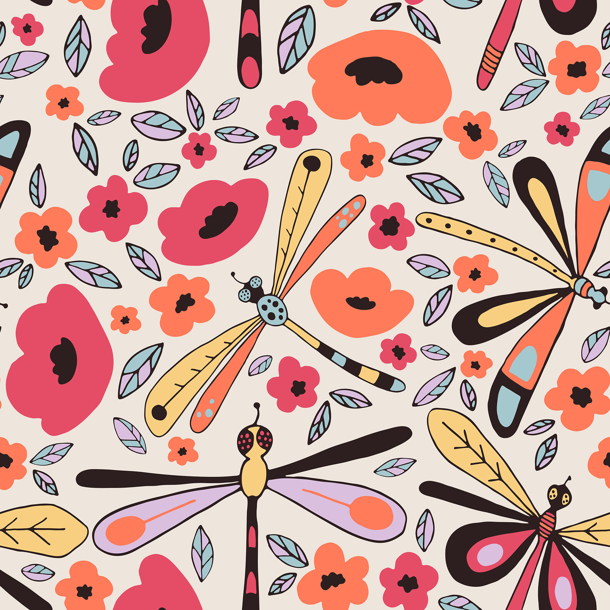 Floral Pattern Overlays in Seamless Format, Digital Flower Patterns PNG ...