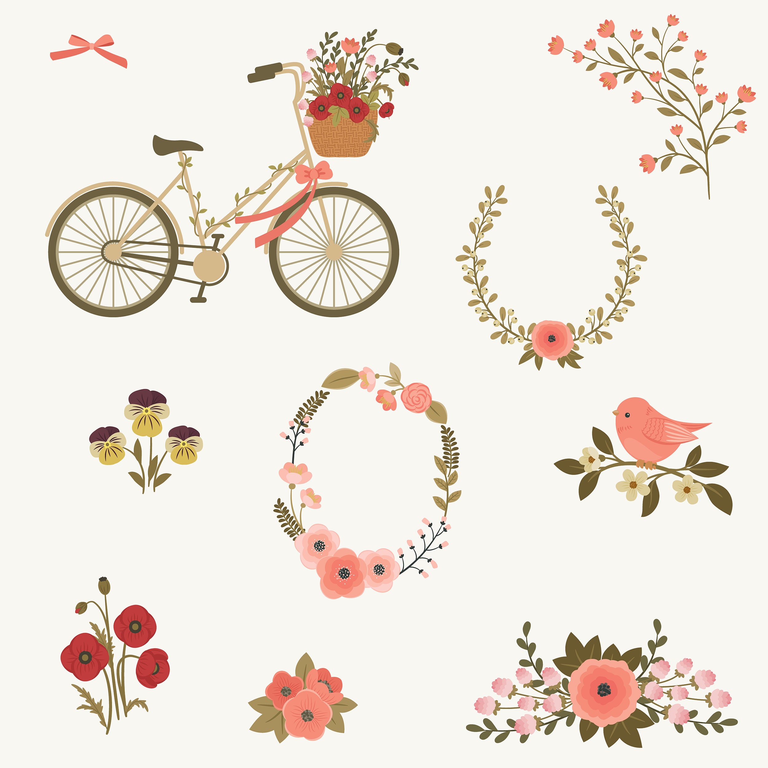 Floral Pattern Overlays in Seamless Format, Digital Flower Patterns PNG ...