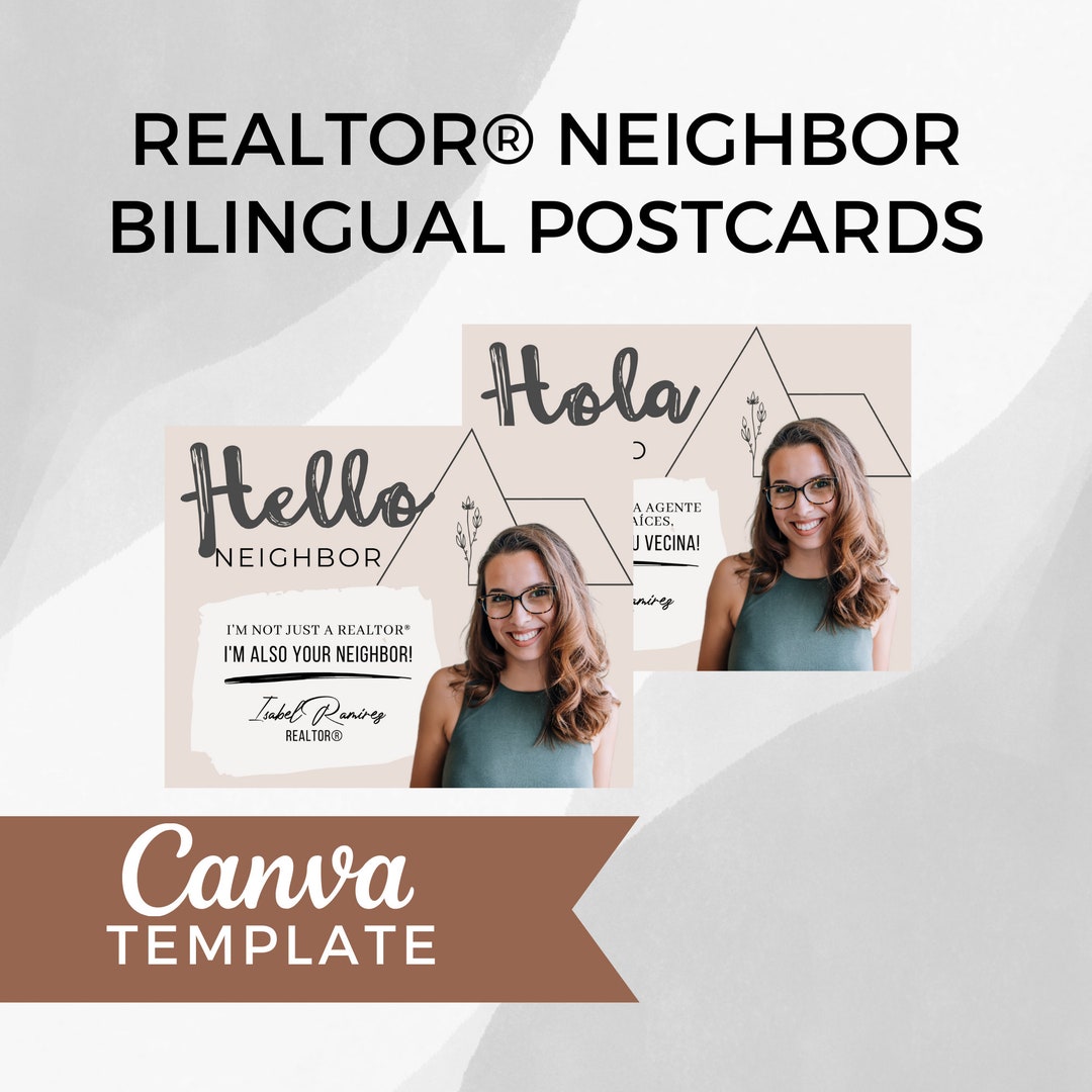 Realtor Neighbor Bilingual Postcards | Postales Para Agentes De Bienes ...