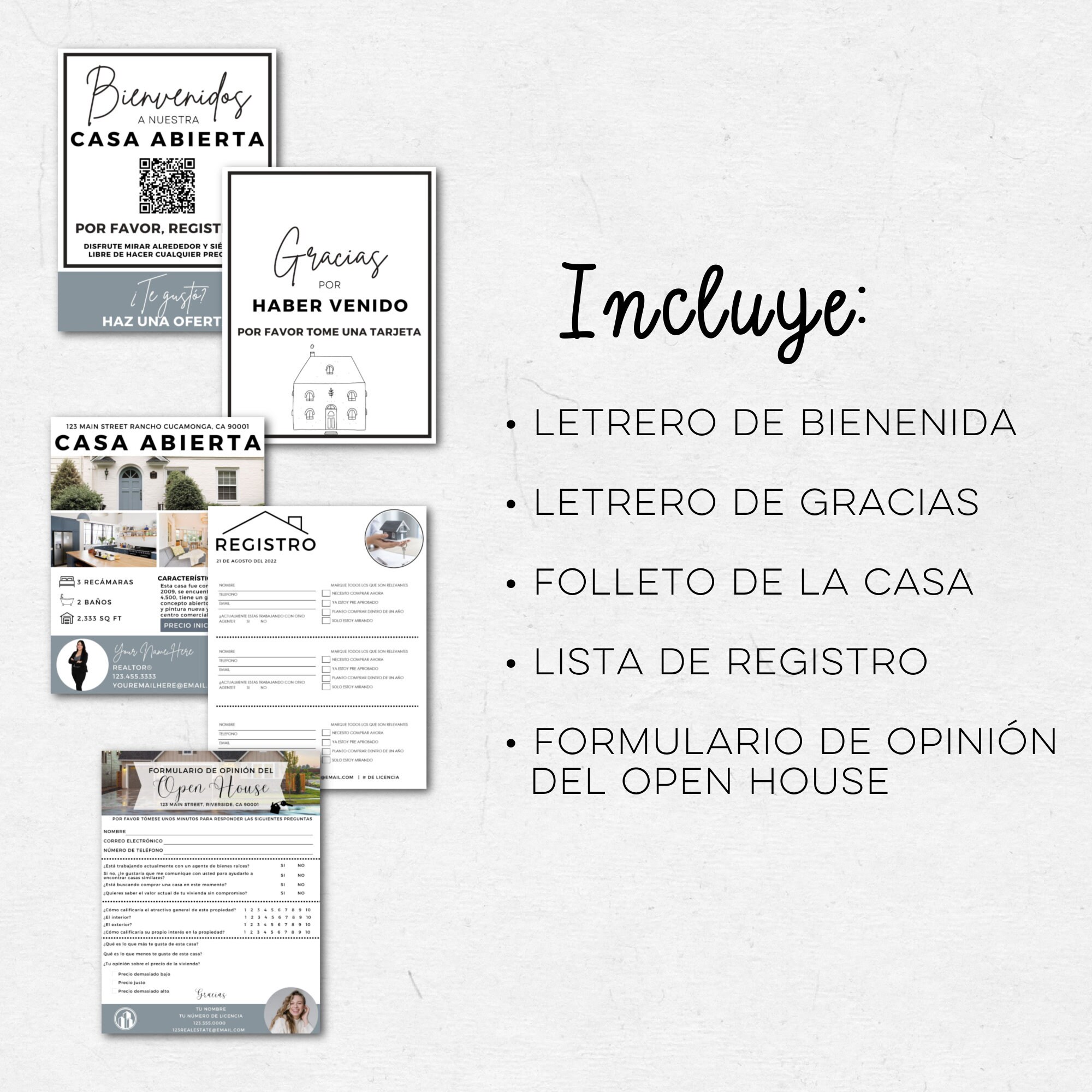 Bilingual Open House Bundle | Real Estate Open House Kit | Spanish ...