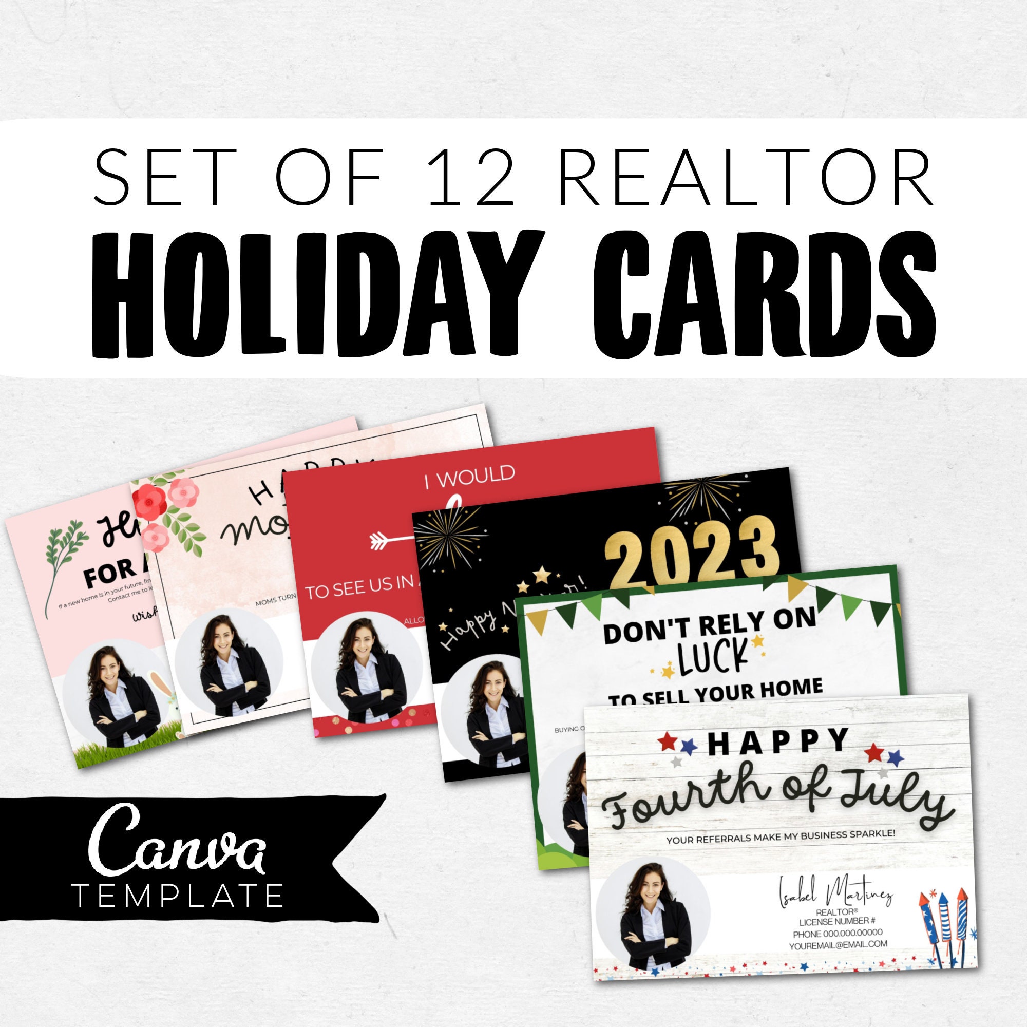 Set of 12 Realtor Holiday Cards Real Estate Marketing Negocio ...