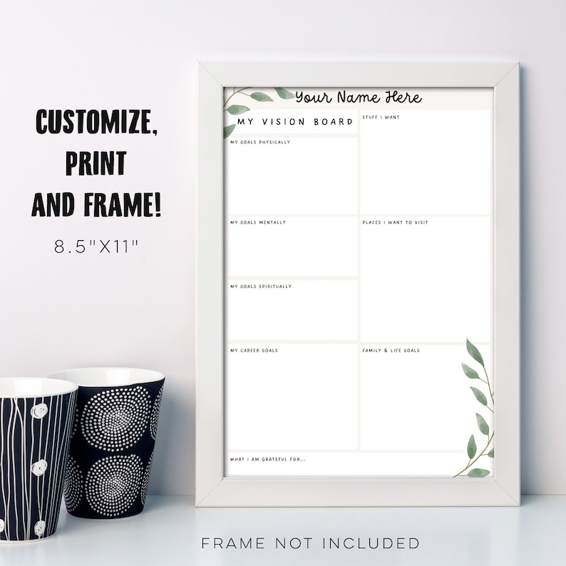 Spanish & English Vision Board | Printable Vision Board | Digital ...