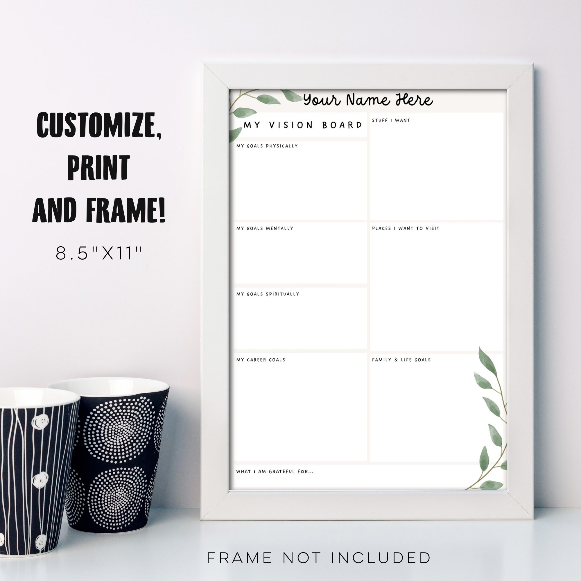 Spanish & English Vision Board | Printable Vision Board | Digital ...