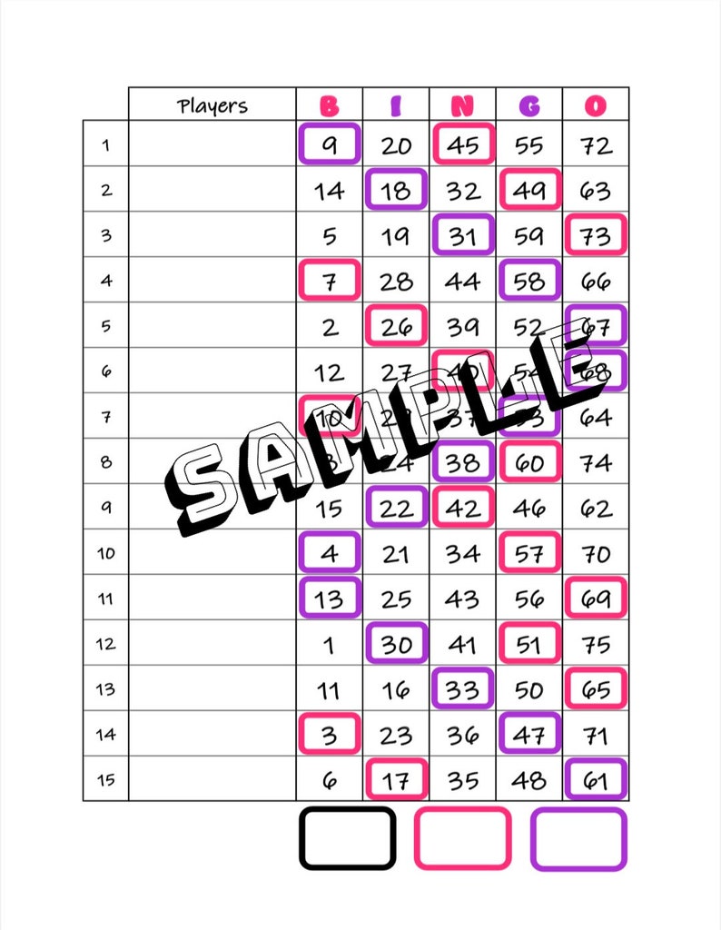 Two-colour Bingo (15 Lines) - Etsy