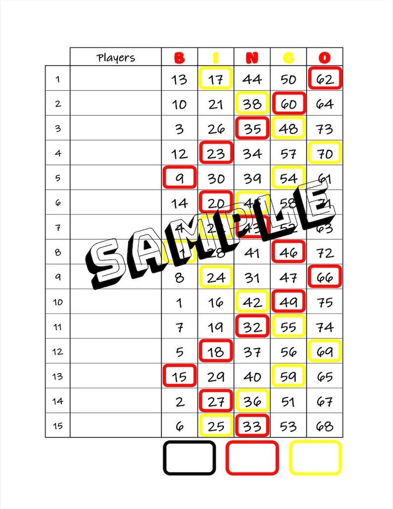 Two-colour Bingo (15 Lines) - Etsy