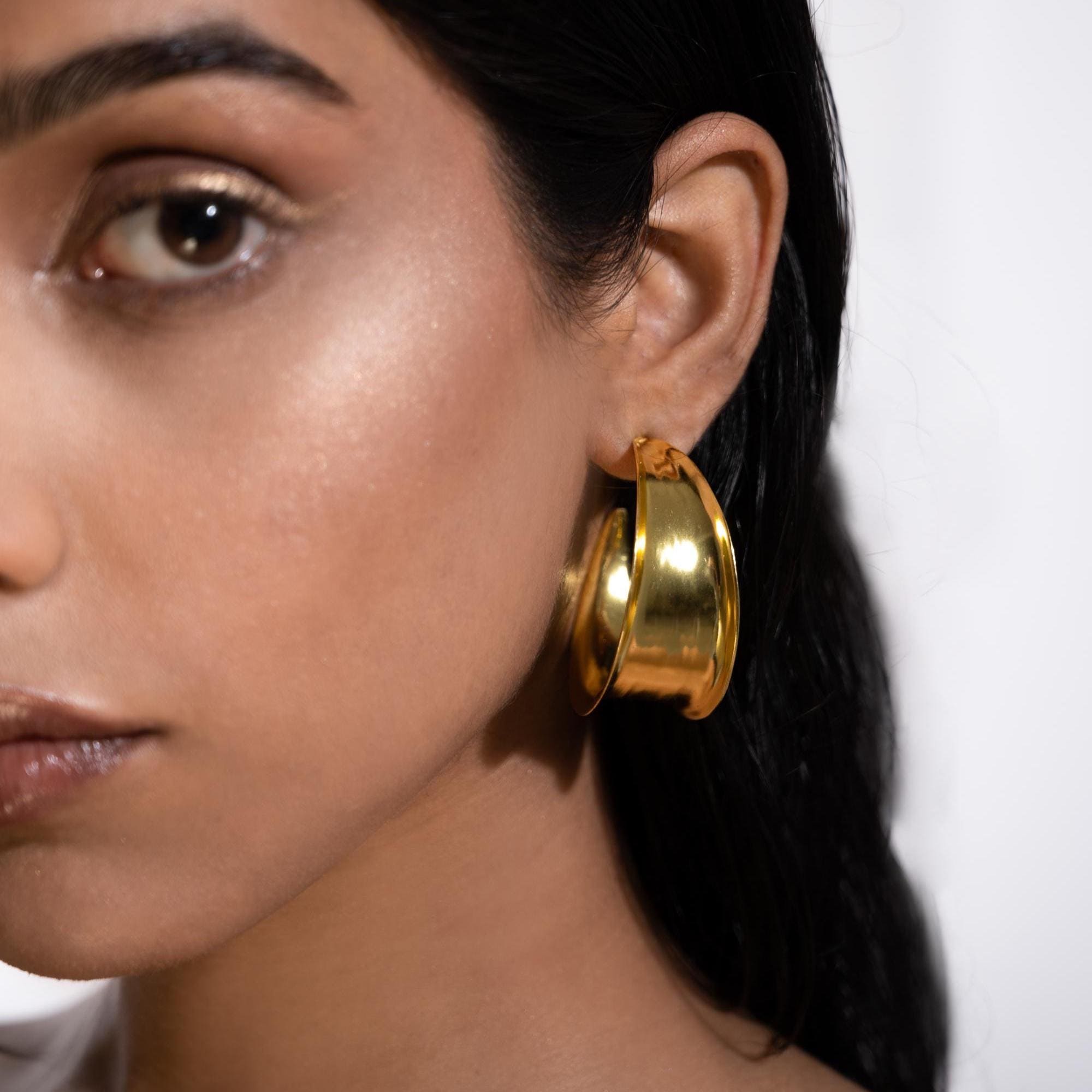Statement Gold Hoop Earrings | Oversized Large Hoops | Bold Chunky ...