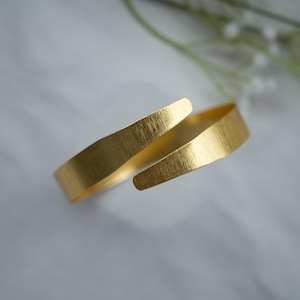 Gold Upper Arm Cuff Silver Bracelet Handmade Jewelry Bicep Minimalist ...