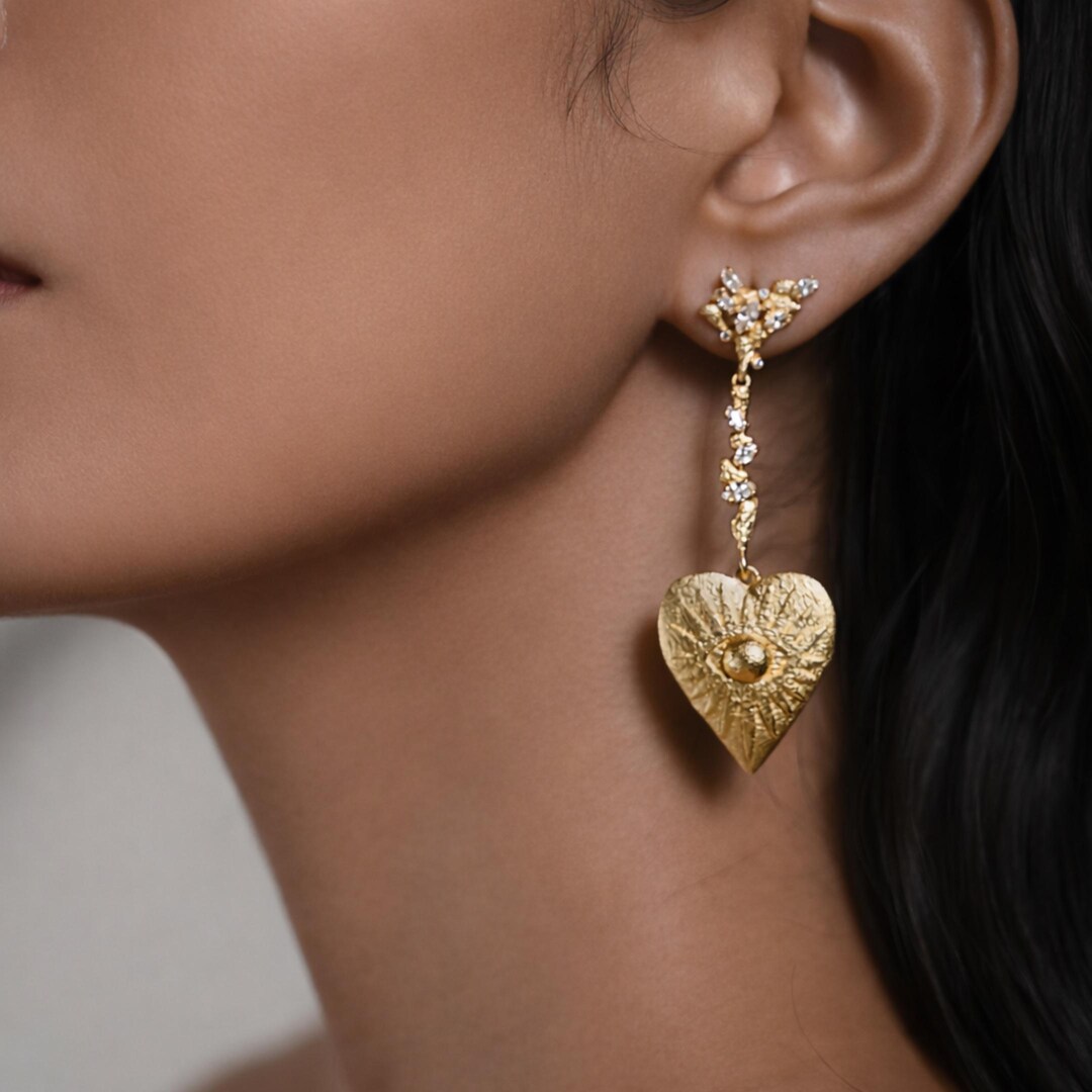 Gold Evil Eye Drop Earrings T Protective Symbol Bohemian Gold