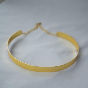 Gold Plated Brass Choker: 90s Style Neck Cuff, Handmade - Etsy