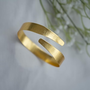 Gold Upper Arm Cuff Silver Bracelet Handmade Jewelry Bicep Minimalist ...