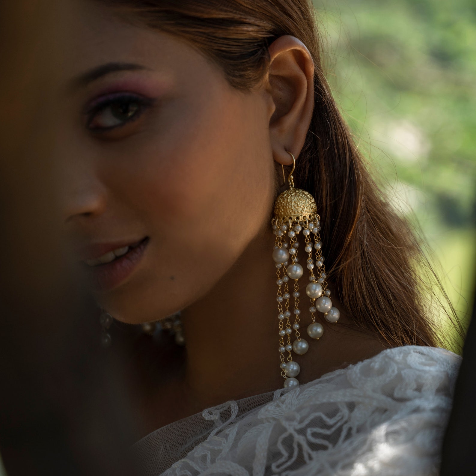 Pearl Jhumka Dangle and Drop ~ Indian Wedding Statement Earrings ~ Long ...