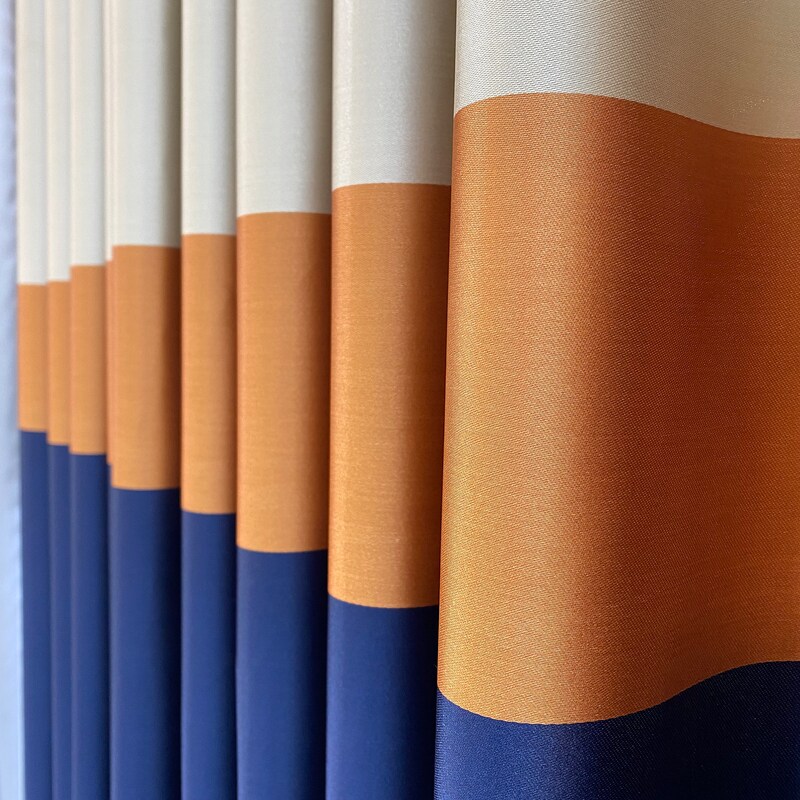 Color Block Curtain - Etsy