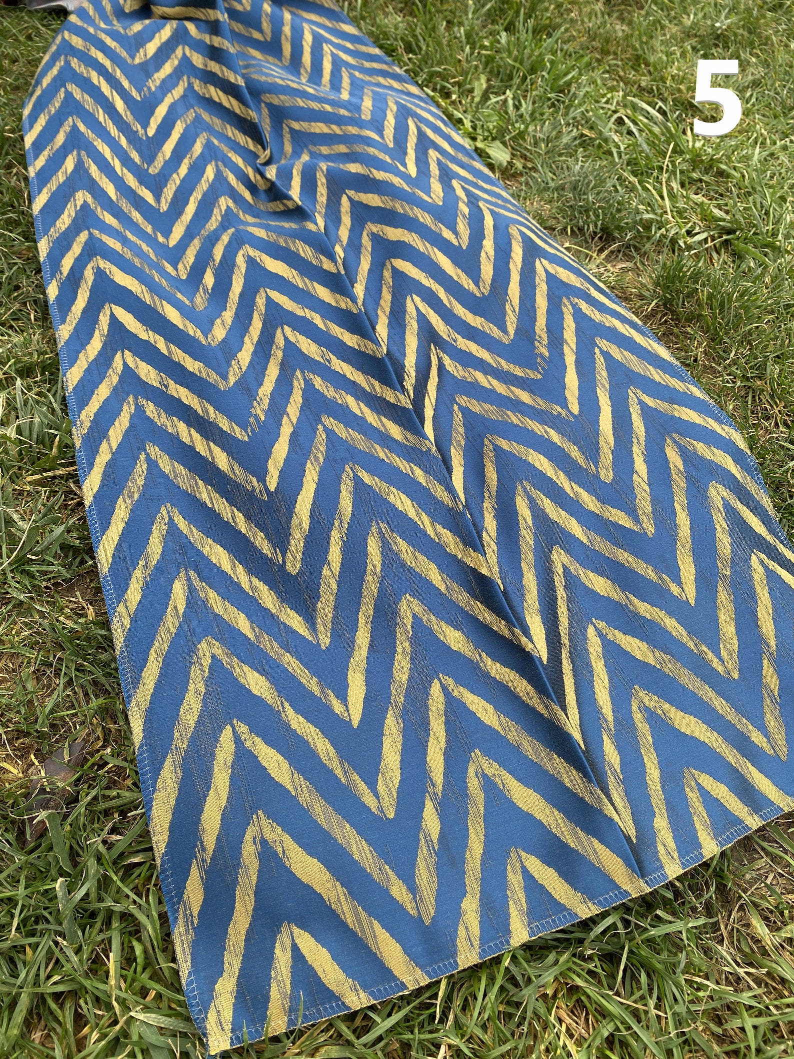 Navy Blue Curtain for Living Room, V Shape Pattern, Room Darkening ...